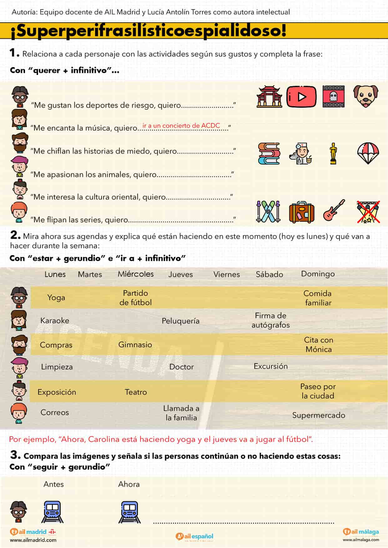 A1 activity to practice infinitive and gerund expressions - A1 Level ...